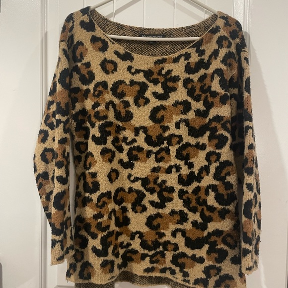 Boston Proper | Sweaters | Boston Proper Leopard Print Sweater | Poshmark